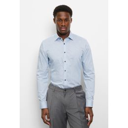 Businesshemd OLYMP "OLYMP No. Six, super slim, New York Kent", Herren, Gr. 36, Normaler Arm, bleu, 97% Baumwolle, 3% Elastolefin, Hemden