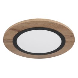 Globo LIGHTING LED Deckenleuchte "LEA", schwarz, Leuchten, Deckenlampe/Wohnzimmer/Schlafzimmer/modern/Holz, LED Deckenleuchte