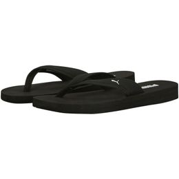 Zehentrenner Puma "SANDY FLIP", Damen, Gr. 37, schwarz-wei&szlig; (Puma schwarz, Puma wei&szlig;), Synthetik, unifarben, Schuhe Zehentrenner, leichtes Synthetik-Obermaterial, Textil-Innenmaterial