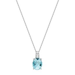 Kette mit Anh&auml;nger Firetti "Schmuck Geschenk Silber 925 Halsschmuck Halskette Ankerkette", silberfarben, kristallwei&szlig;, blau, Halsketten, Damen, Silber 925 (Sterlingsilber), L: 45 B: 1,1mm, mit Zirkonia (synth.), Glasstein, B:1,1mm