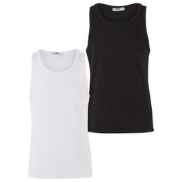 Tanktop DEF "DEF DEF Tank Tops", Herren, Gr. L, schwarz-wei&szlig; (hellwei&szlig;, jet schwarz), 100% Baumwolle, unifarben, normal, Tops Tanktop