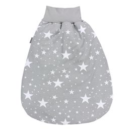 Babyschlafsack TUPTAM "Strampelsack Baby Strampelsack mit breitem Bund Wattiert" Gr. 6 bis 12, grau (wei&szlig;e sterne, grau), Schlafs&auml;cke, Baby, L: 80cm, Obermaterial: 100% Baumwolle CO., L:80cm