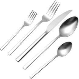 Besteck-Set Hanseatic "SMART, in matter Optik", silber (silberfarben), 60 tlg., Edelstahl 18/10, Essbesteck-Sets, leichtes und minimalistisches Design