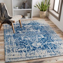 Teppich LIVABLISS "SYRACUSA", blau, B:200cm H:11mm L:275cm, Kunstfaser, Teppiche, Teppich, Vintage Orientteppich, Kurzflor Boho Wohnzimmerteppich, L&auml;ufer