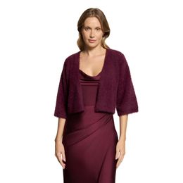 Strickjacke Vera Mont "Damen mit 3/4 Arm", Damen, Gr. L, strong aubergine, Obermaterial: 89% Polyamid, 11% Polyester, normal normal, Strickjacken Strickjacke