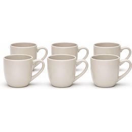 Becher Van Well "Kaffeebecher 350 ml Malm&ouml;, 6 St&uuml;ck", taupe, B:12cm H:10,4cm &Oslash;:8,3cm, Steingut, Trinkgef&auml;&szlig;e, Becher, sp&uuml;lmaschinen- und mikrowellengeeignet