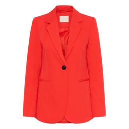 Blusenblazer Kaffe "Blazer KASAKURA", Damen, Gr. 34, rot (poppy rot), Obermaterial: 77% Polyester PES. 18% Viskose CV. 5% Elasthan EL., Blazer Blusenblazer