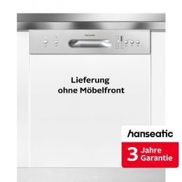 Hanseatic teilintegrierbarer Geschirrsp&uuml;ler "HGTI6082E127735BS", Energieeffizienz: E (A-G), silber (silberfarben), B:59,8cm H:81,5cm T:57cm, Geschirrsp&uuml;ler, inkl. 3 Jahre Herstellergarantie