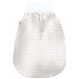 Babyschlafsack TUPTAM "Strampelsack Baby Strampelsack mit breitem Bund Unwattiert" Gr. 6 bis 12, beige (streifen beige), Schlafs&auml;cke, Baby, L: 80cm, Obermaterial: 100% Baumwolle CO., L:80cm