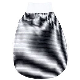 Babyschlafsack TUPTAM "Strampelsack Baby Strampelsack mit breitem Bund Unwattiert" Gr. 0 bis 6M, blau (streifenmuster dunkelblau), Schlafs&auml;cke, Baby, L: 68cm, Obermaterial: 100% Baumwolle CO., L:68cm