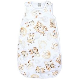 Babyschlafsack TUPTAM "Kugelschlafsack Baby Ganzjahres Schlafsack Wattiert" Gr. 68, beige tiere auf wolken, wei&szlig;, Schlafs&auml;cke, Baby, L: 74cm, Obermaterial: 100% Baumwolle CO., L:74cm