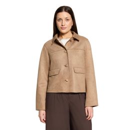 Canvasjacke Cartoon "Damen mit Eingrifftaschen", Damen, Gr. 34, braun, Obermaterial: 90% Polyester, 10% Elasthan, l&auml;ssig geschnitten, Jacken