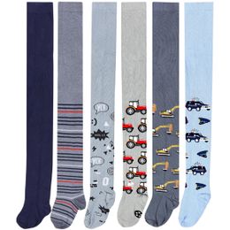 Strickstrumpfhose TUPTAM "Strumpfhose Baby Jungen Strickstrumpfhose 6er Pack", M&auml;dchen, Gr. 104, grau (farbenmix 13), Obermaterial: 76% Baumwolle CO. 22% Polyamid PA. 2% Elasthan EL., Strumpfhosen