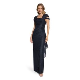 Abendkleid Vera Mont "Damen im Glitzer-Look", Damen, Gr. 36, Normalgr&ouml;&szlig;en, dunkelblau, grau, Mesh, Obermaterial: 100% Polyester. Futter: 100% Polyester, figurbetont lang, Rundhals, Kleider Abendkleid