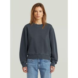 G-Star Raw Longpullover G-STAR "Washed Relaxed Sweater", Damen, Gr. L, grau (salute gd), Obermaterial: 100% Baumwolle, Pullover Longpullover