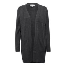 Strickjacke B.Young "Langarm BYNONINA", Damen, Gr. M, dunkelgrau melange, Obermaterial: 50% Viskose CV. 27% Polyamid PA. 23% Polyester PES., Strickjacken Strickjacke