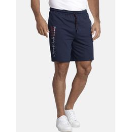 Sweatbermudas Jan Vanderstorm "Sweatbermuda HARTHAKNUT", Herren, Gr. XL, N-Gr, blau (dunkelblau), Obermaterial: 100% Baumwolle CO., Hosen