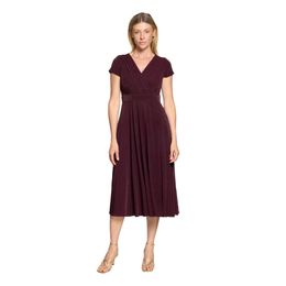 Cocktailkleid Vera Mont "Damen im Glitzer-Look", Damen, Gr. 38, Normalgr&ouml;&szlig;en, strong aubergine, Obermaterial: 92% Polyamid, 5% Polyester, 3% Elasthan. Futter: 100% Polyester, ausgestellt kurz, V-Ausschnitt, Kleider