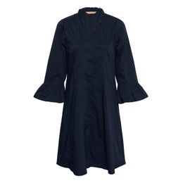 Midikleid Culture "Kleid CUdaiva", Damen, Gr. S, N-Gr, blau (blau iris), Obermaterial: 65% Baumwolle CO. 33% Polyester PES. 2% Elasthan EL., Kleider Midikleid