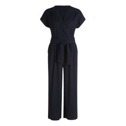 Overall Betty Barclay "Damen mit Eingrifftaschen", Damen, Gr. 36, Normalgr&ouml;&szlig;en, blau (dunkelblau), Jersey, Obermaterial: 99% Polyester, 1% Elasthan, figurumspielend, V-Ausschnitt, Overalls Overall