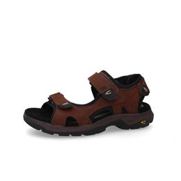 Trekkingsandale Camel Active, Herren, Gr. 45, cafe, Leder, Basic, Schuhe, Klettschuh, Sommerschuh, Outdoorschuh mit Logoschriftzug