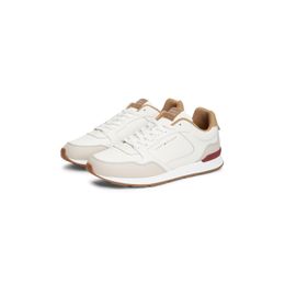 Tommy Hilfiger Herren Sneaker "LIGHT EVA RUNNER LEATHER", Gr. 46, beige, Leder, Lederimitat, kontrastfarbene Details, Schuhe, Schn&uuml;rer, Halbschuh,