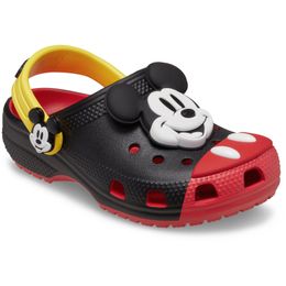Clog Crocs "Mickey Mouse Classic Clog T", M&auml;dchen, Gr. 27, multi, mickey mouse, Croslite&trade;, kontrastfarbene Details, Schuhe Clog, Sommerschuh, Strandschuh, Hausschuh mit Fersenriemen