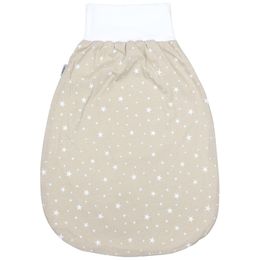 Babyschlafsack TUPTAM "Strampelsack Baby Strampelsack mit breitem Bund Unwattiert" Gr. 0 bis 6M, beige (kleine sternchen, beige), Schlafs&auml;cke, Baby, L: 68cm, Obermaterial: 100% Baumwolle CO., L:68cm