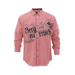 Langarmhemd HANGOWEAR "Karohemd GIDEON", Herren, Gr. L, EURO, rot, Obermaterial: 100% Baumwolle CO., Hemden