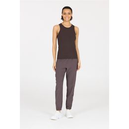 ENDURANCE ATHLECIA Tanktop ATHLECIA "Lankae", Damen, Gr. 34, hellbraun, dunkelbraun, 57% Baumwolle, 38% Modal, 5% Elasthan, unifarben, normal, Rundhals, Tops Tanktop, mit 4-Wege-Stretchfunktion