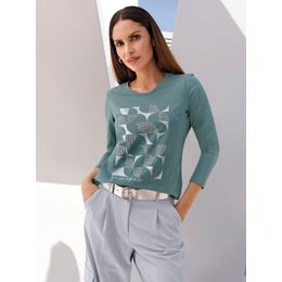 Rundhalsshirt Inspirationen "Shirt", Damen, Gr. 36, jade, 95% Baumwolle, 5% Elasthan, unifarben, Rundhals, Shirts Rundhalsshirt