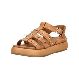 Riemchensandale Inuovo "Inuovo Sandalen Leder", Damen, Gr. 40, braun (nut), Leder, Schuhe Riemchensandale