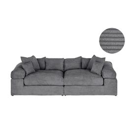 Smart Big Sofa in modernem Cord Lianea grau Ma&szlig;e (cm): B: 260 H: 86 T: 133.0 Sofas > Sofas nach Material > Stoffsofas &raquo; Sofa DE
