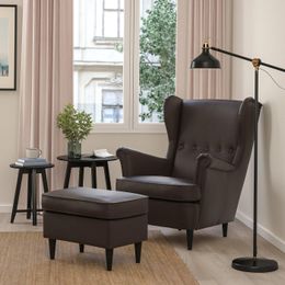 IKEA STRANDMON Sessel und Hocker
