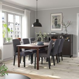 IKEA STRANDTORP / BERGMUND Tisch und 6 St&uuml;hle