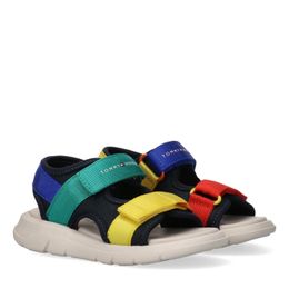 Sandale Tommy Hilfiger, M&auml;dchen, Gr. 26, bunt, Textil, Schuhe Sandale, Trekkingsandale, Sommerschuh, Klettschuh im Kontrastlook
