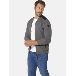 Sweatjacke Babista "Sweatjacke EMANORO", Herren, Gr. L, grau (dunkelgrau melange), Obermaterial: 60% Baumwolle CO. 40% Polyester COOLMAX(R) PES(Coolmax)., Sweatjacken Sweatjacke