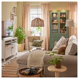 IKEA LENDA 2 Gardinen + Raffhalter