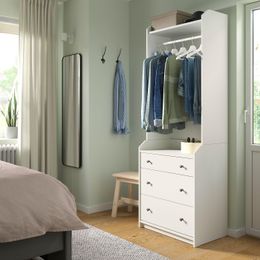 IKEA HAUGA Kleiderschr., offen mit 3 Schubl