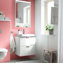IKEA FAX&Auml;LVEN Spiegel mit Beleuchtung