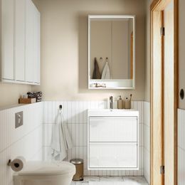 IKEA FAX&Auml;LVEN Spiegelschrank mit Beleuchtung
