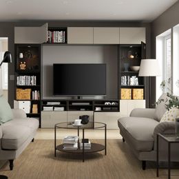 IKEA BEST&Aring; TV-Komb. mit Vitrinent&uuml;ren