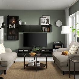 IKEA BEST&Aring; TV-Komb. mit Vitrinent&uuml;ren