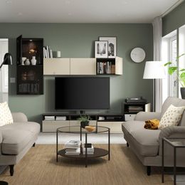 IKEA BEST&Aring; TV-Komb. mit Vitrinent&uuml;ren