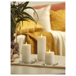 IKEA SILVERM&Aring;S Blockkerze, LED, 3er-Set