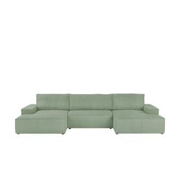 U.N.O uno Wohnlandschaft mit Schlaffunktion Fjord gr&uuml;n Ma&szlig;e (cm): B: 358 H: 85 T: 167.0 Sofas > Sofas nach Material > Stoffsofas &raquo; Sofa DE
