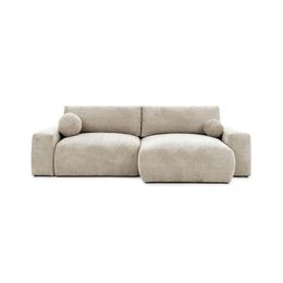 S-STYLE Ecksofa mit Schlaffunktion Puffy beige Ma&szlig;e (cm): B: 266 H: 86 Sofas > Sofas nach Material > Stoffsofas &raquo; Sofa DE