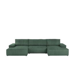 U.N.O uno Wohnlandschaft mit Schlaffunktion Fjord gr&uuml;n Ma&szlig;e (cm): B: 358 H: 85 T: 167.0 Sofas > Sofas nach Material > Stoffsofas &raquo; Sofa DE