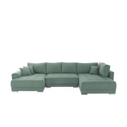 Wohnlandschaft mit Schlaffunktion Lemie gr&uuml;n Ma&szlig;e (cm): B: 356 H: 85 T: 218.0 Sofas > Sofas nach Material > Stoffsofas &raquo; Sofa DE