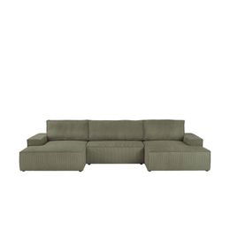 U.N.O uno Wohnlandschaft mit Schlaffunktion Fjord gr&uuml;n Ma&szlig;e (cm): B: 358 H: 85 T: 167.0 Sofas > Sofas nach Material > Stoffsofas &raquo; Sofa DE